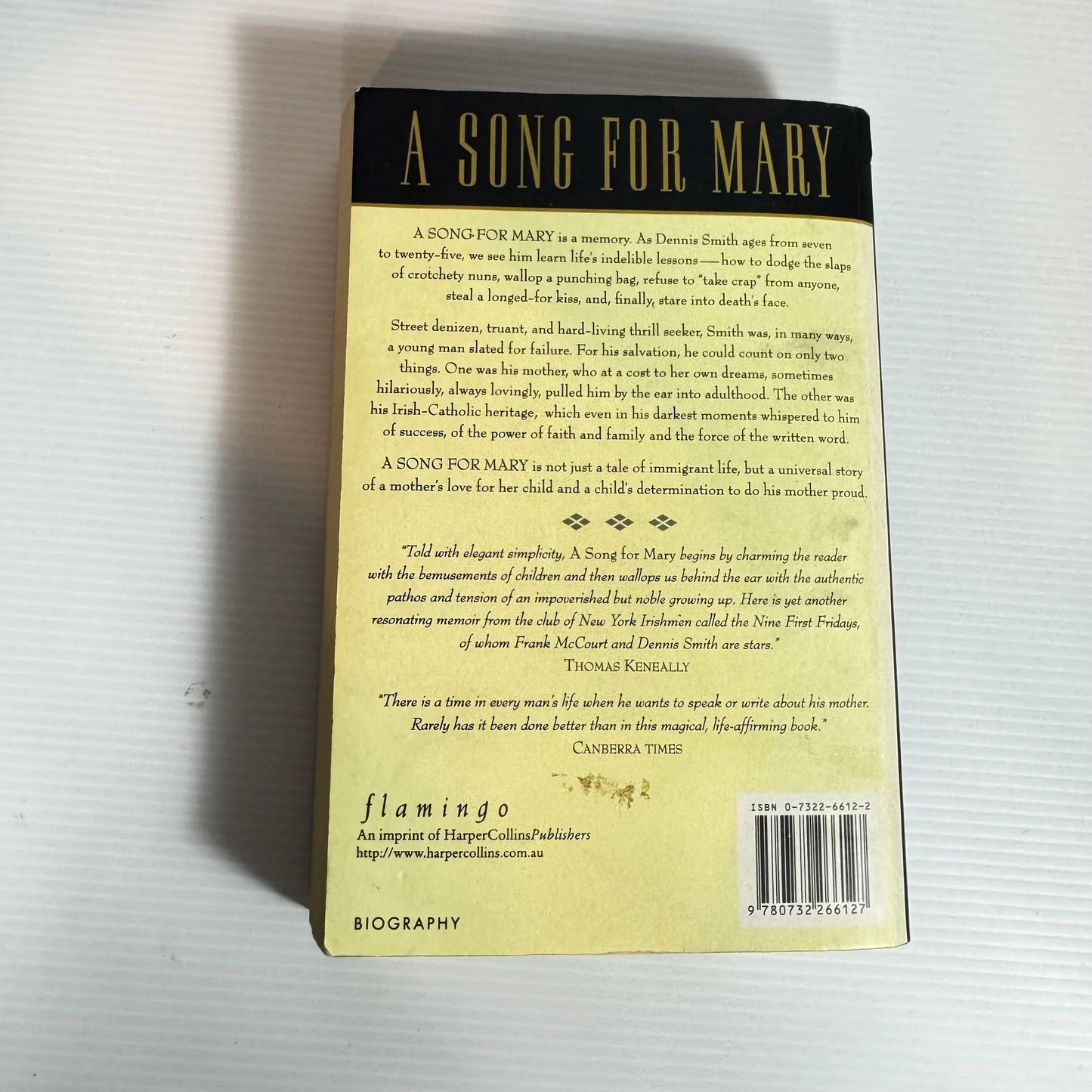 A Song For Mary : An Irish-American Memory - Dennis Smith – Second ...